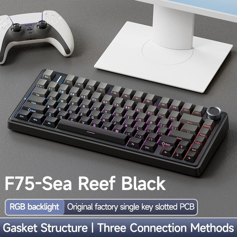 Aula F75 Mechanical Keyboard 80 Key with Gasket Structure 75% Layout ...