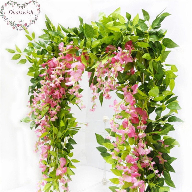Dualswish 2 เมตรยาว 1 ชิ้นประดิษฐ์ Wisteria ดอกไม้ String Tree Vine ตก ...