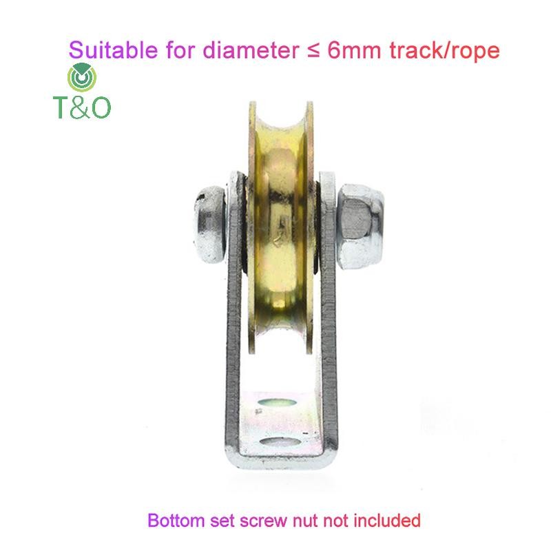 T&o 1Set Pulley 6mm Wire Rope Pulley Fixed Roller Over-line ล้อท่อง ...