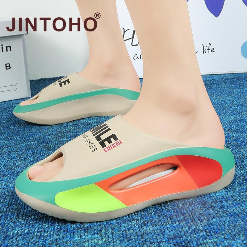 Jintoho ราคาถูกฤดูร้อนผู้ชายระบายอากาศและสะดวกสบายรองเท้าชายหาดกลางแจ้ง ...