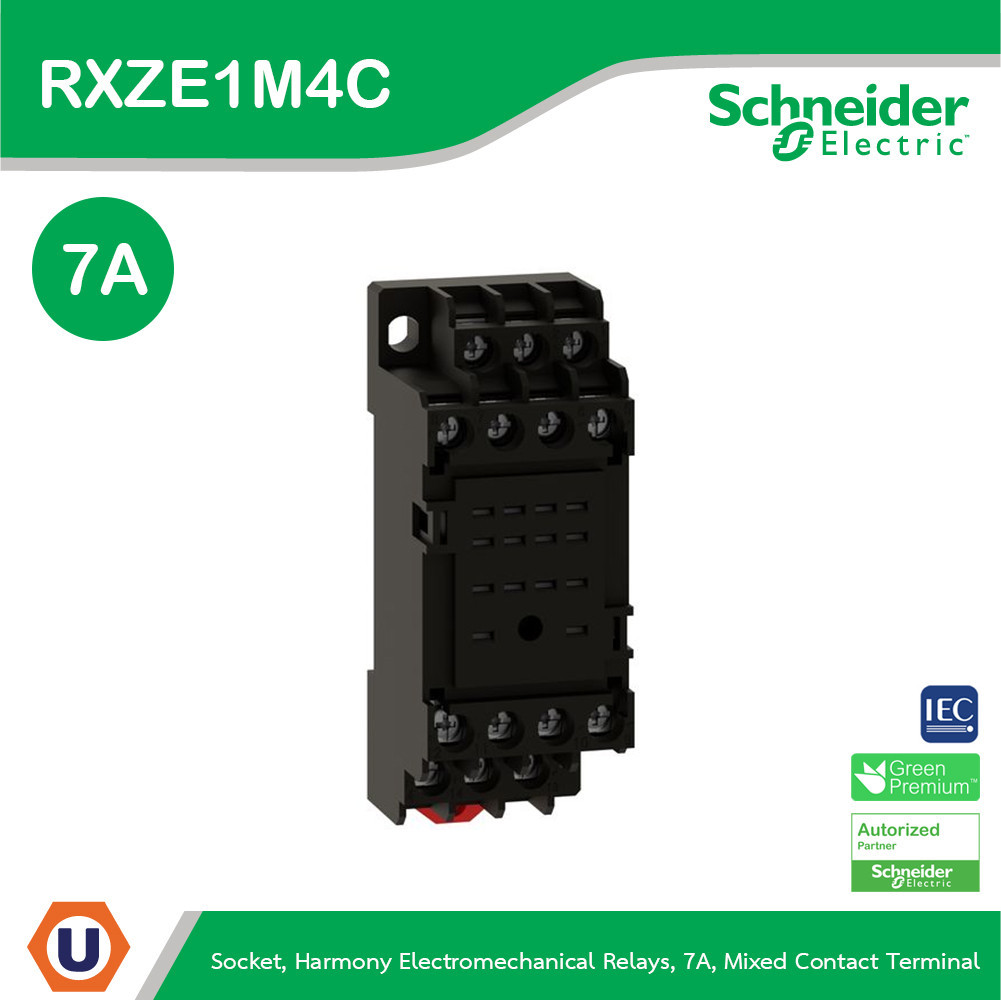Schneider RXZE1M4C ขาเสียบสำหรับรุ่น4คอนแทค Socket RXZ-mixed contact -7A 250V-screw clamp-for ...