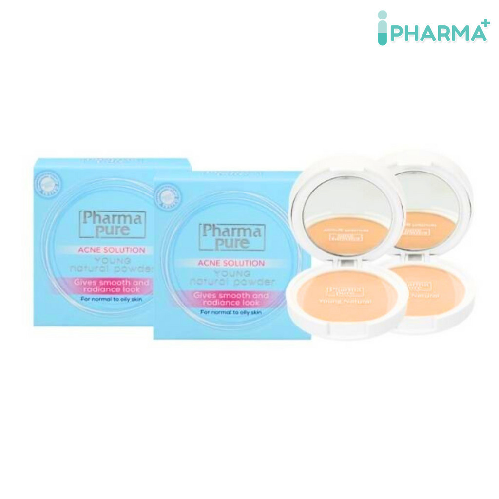 (แพค 2 ตลับ)Pharmapure Acne Solution Young Natural Powder Oil control ...