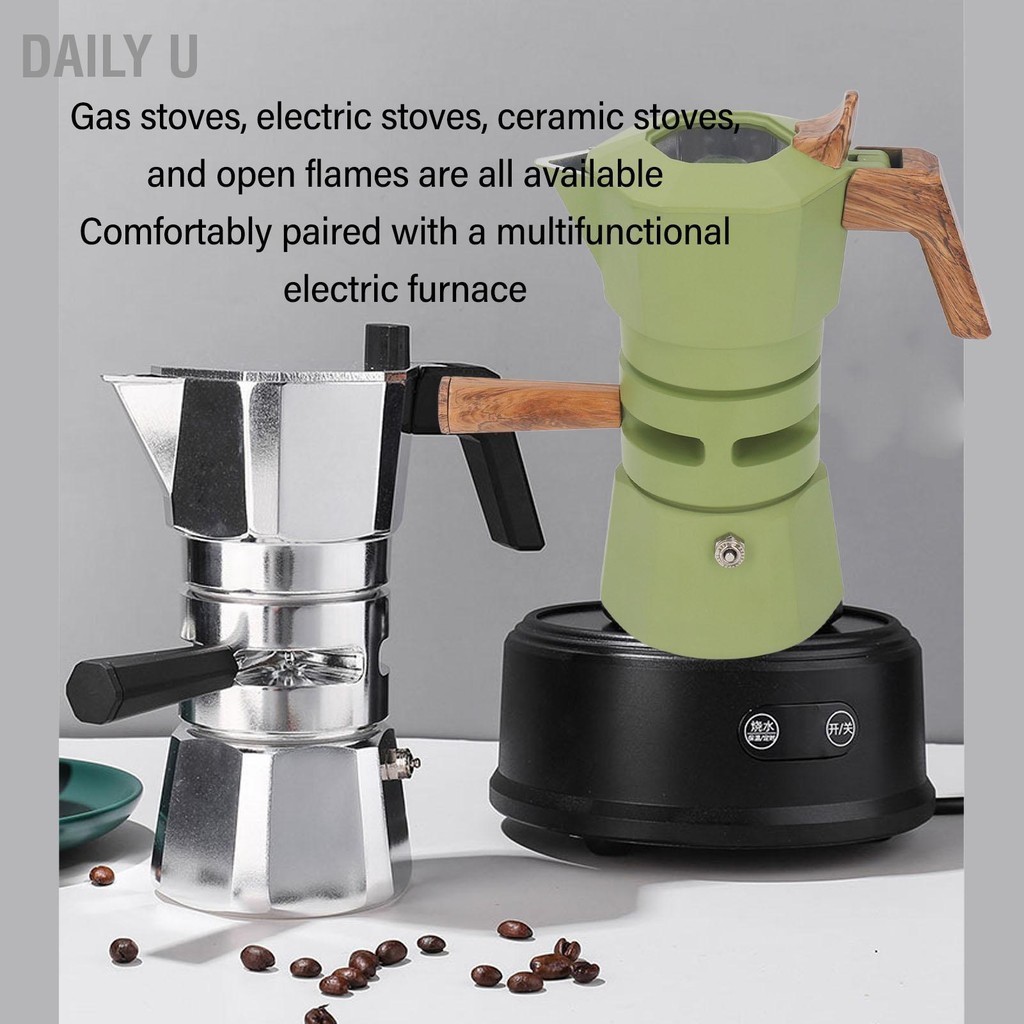 Daily U 120ml 2 ถ้วยวาล์วคู่ Moka Pot อลูมิเนียม เครื่องชงกาแฟสำหรับ Home Cafe | Shopee Thailand