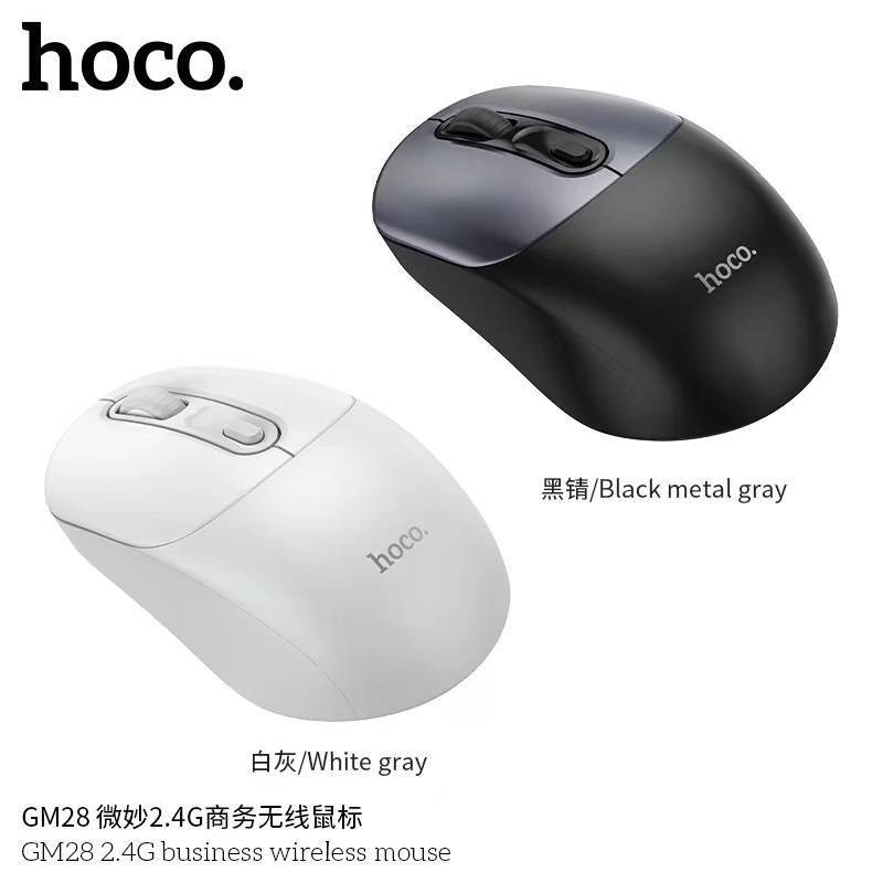 Hoco GM28 เมาส์ไร้สาย เชื่อมต่อUSB 2.4G ความเร็ว800-1600 DPI ปุ่มกด 4ปุ่ม Wireless Mouse hc6 ...