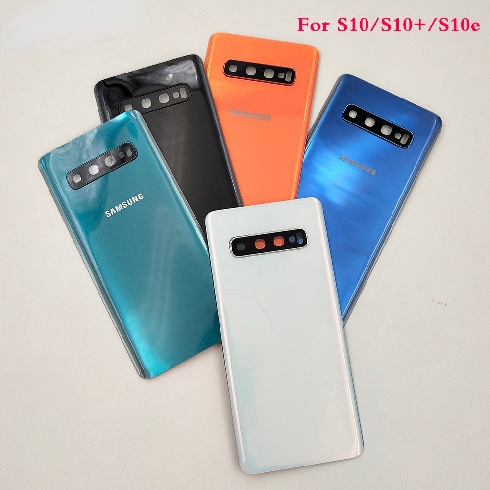 Samsung Galaxy S10 S10 Plus S10+ S10e ฝาหลังแบตเตอรี่ด้านหลังแผงที่อยู่ ...