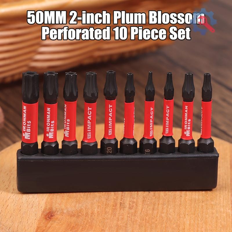 [GEX] 10 ชิ้น 2 นิ้วไขควงชุด Bit,Impact Tough Magnetic S2 Alloy Steel Star Bit พร้อมฐาน [TH ...