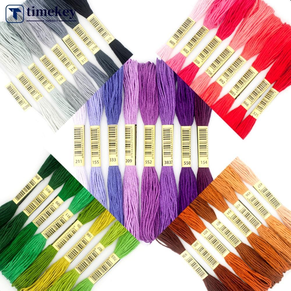 TME 8 ชิ้นสีไล่ระดับสีข้ามตะเข็บด้ายผ้าฝ้ายเย็บ Skeins เย็บปักถักร้อย ...