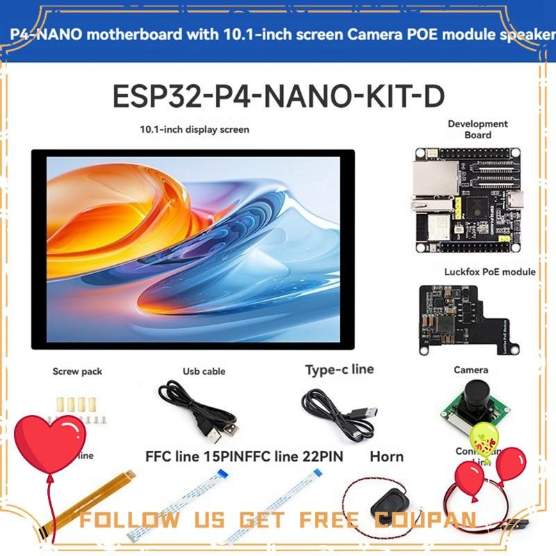 Esp32-p4-nano บอร์ดพัฒนา + 10.1 นิ้วจอแสดงผล Full Kit Dual-Core RISC-V ...