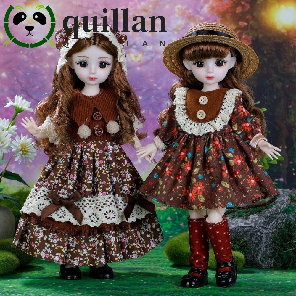 Quillan 30 ซม.อะนิเมะตุ๊กตา Bjd, 3D Eyes Dress Up 1/6 ตุ๊กตา Bjd, Play House ของเล่นเสื้อผ้าทรง ...