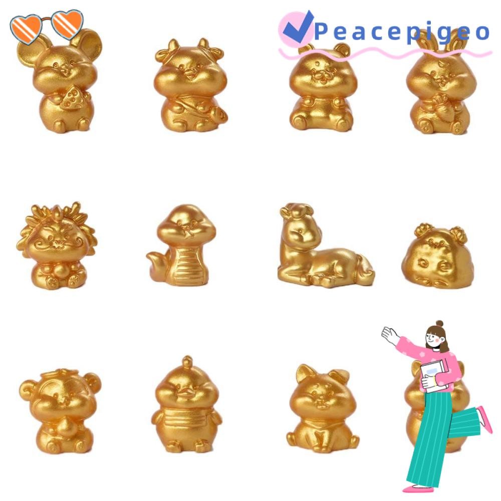 Peacepigeo วัวตุ๊กตาหัตถกรรม DIY รูปปั้นน้อย Fairy Garden 12 ราศีจีนอุปกรณ์เสริม Micro ภูมิทัศน์ ...