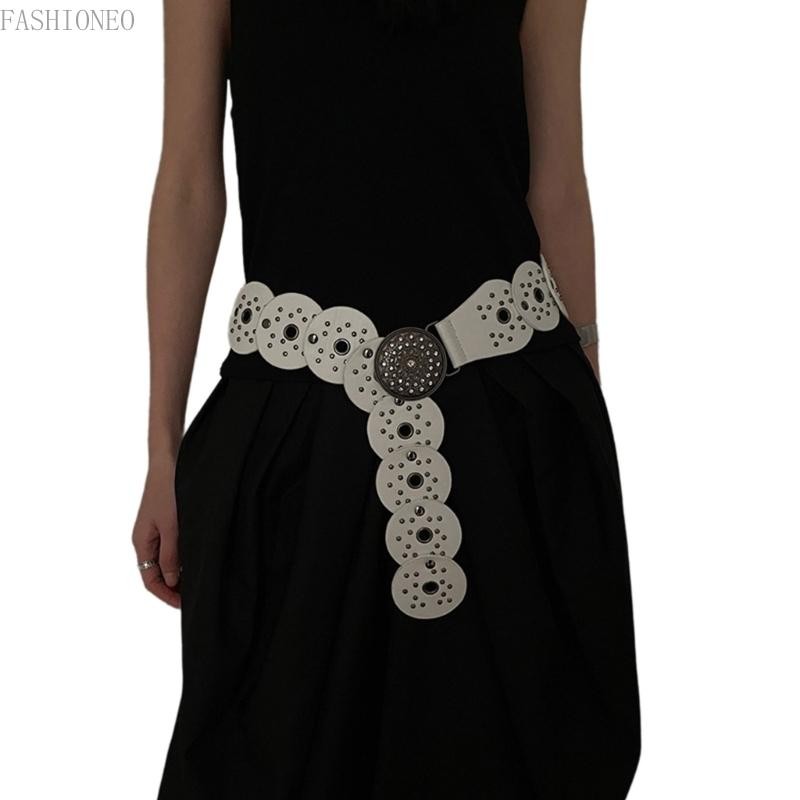 Fas 2000s สาวเข็มขัดเอวโอ้อวดรอบแผ่นดิสก์เข็มขัด Goth Waiststrap เข็ม ...