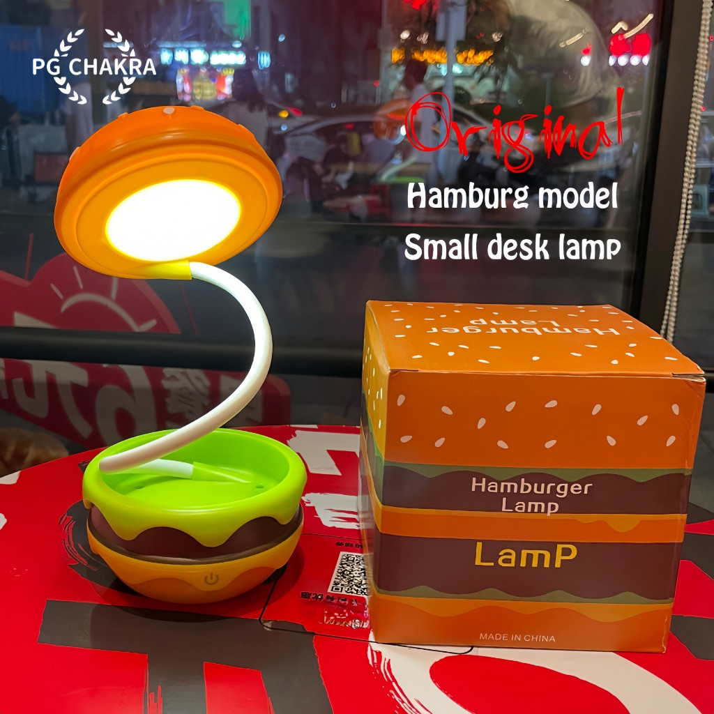 โคมไฟhamburger โคมไฟตั้งโต๊ะ รูปแฮมเบิร์ก hamburger lamp แบบงอได้ ไฟ ...