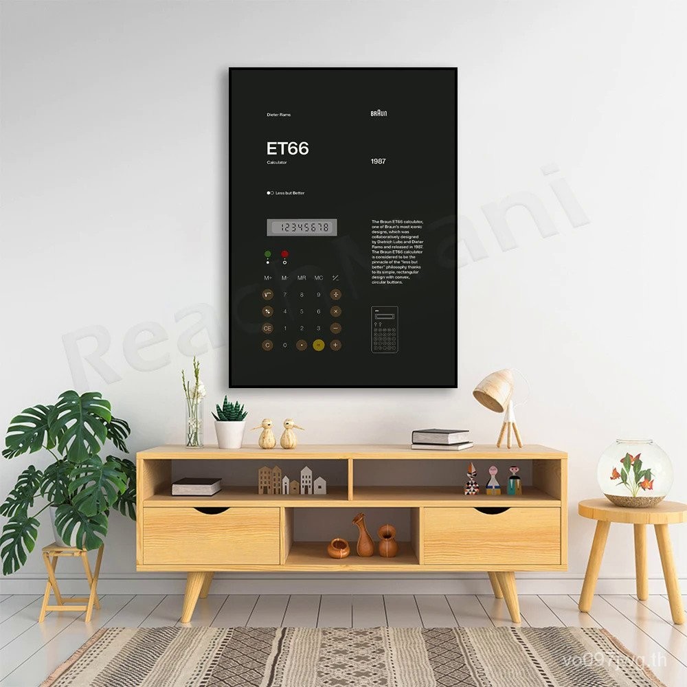 Dieter Rams Braun ET66 เครื่องคิดเลขเฮลเวทติกา โปสเตอร์ทิโปแกรม สีเทา ...
