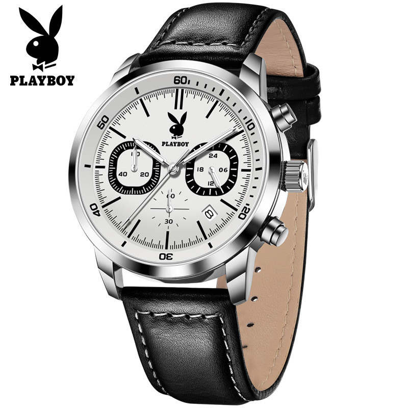 Playboy 3065 Simple Trendy Quartz Watch Calendar Belt All-Match Mens ...