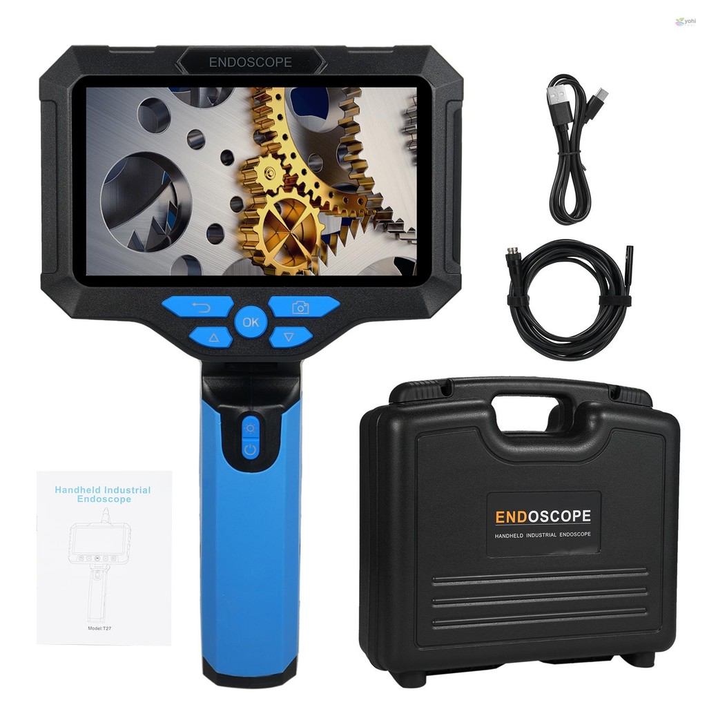 Dual Lens Borescope Camera 5 หน้าจอ IPS กล้อง Endoscopic พร้อมไฟ 1920P ...