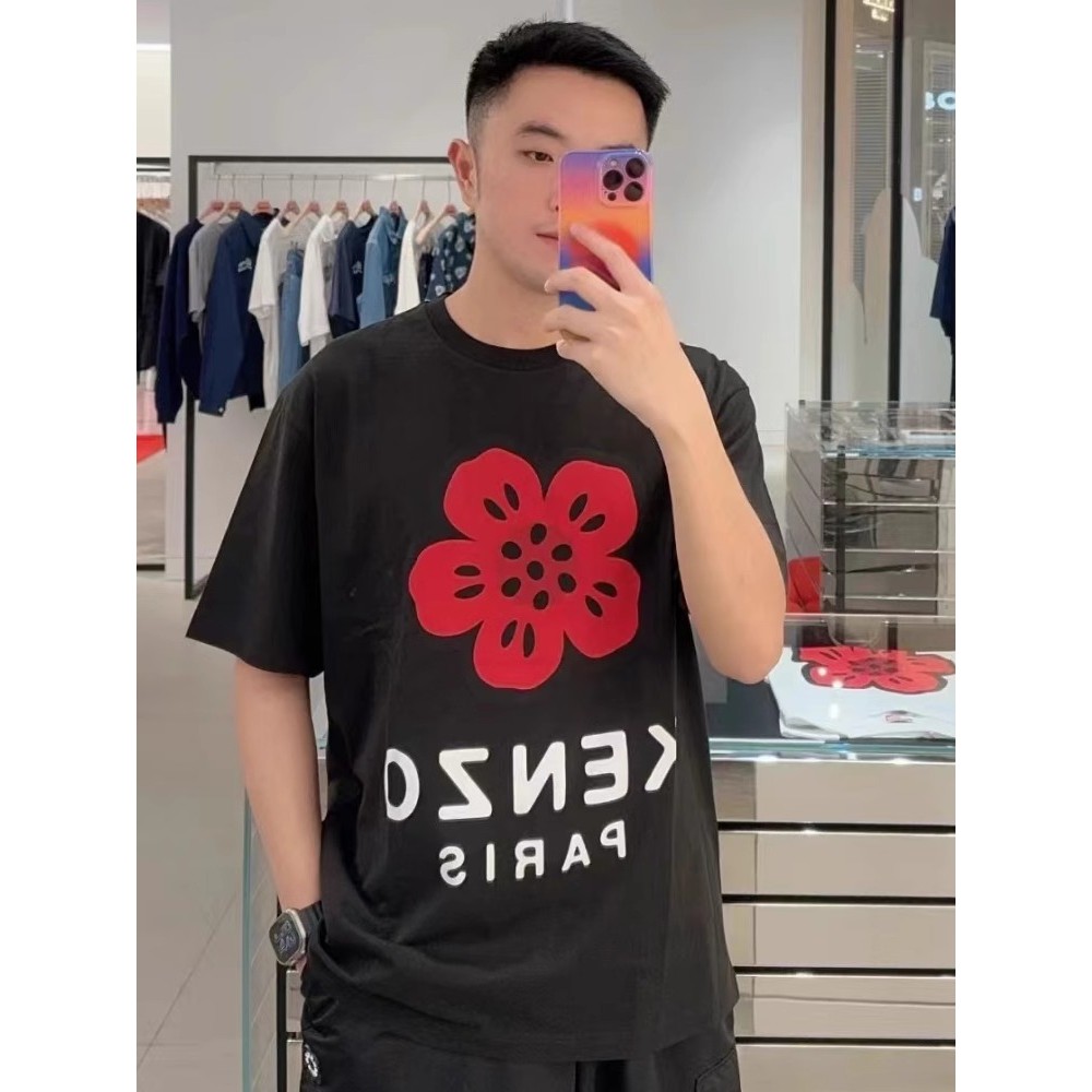 Kenzo สินค้าใหม่: Haitang Flower Letter พิมพ์คอกลมสไตล์คู่รัก | Shopee ...