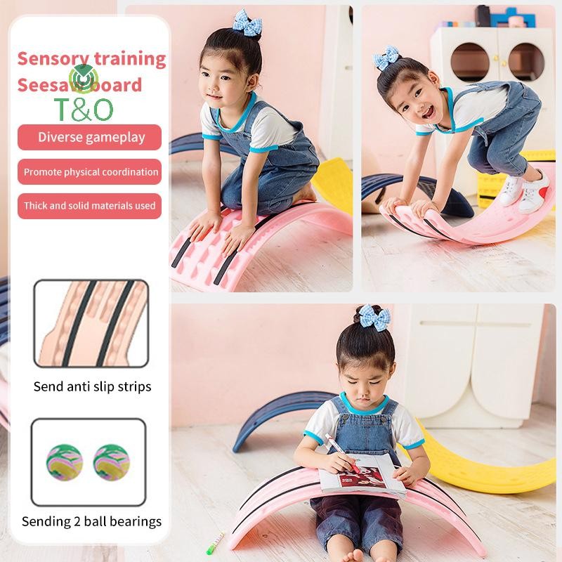 T&o Kids Rocking Balance Seesaw Board อุปกรณ์การฝึกอบรมเกม Teeterboard ...