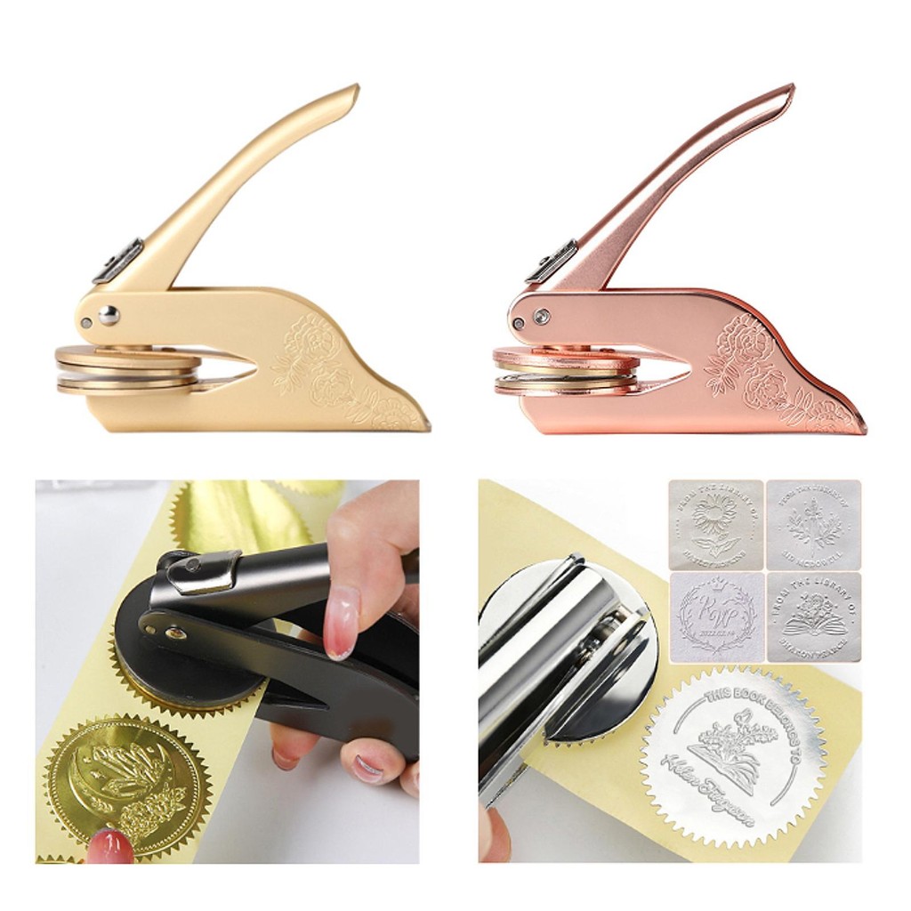 [unjitsh] Embosser Stamp Embosser Hand Tool สแตนเลสมือถือลายนูน ...