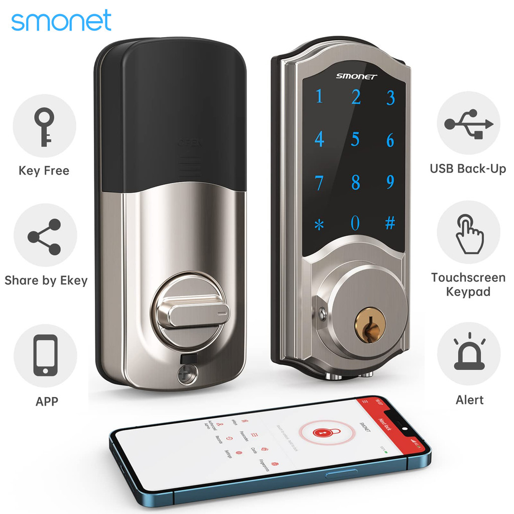 Smonet Smart Front Door Lock Keyless Entry A1 Electronic Digital ...