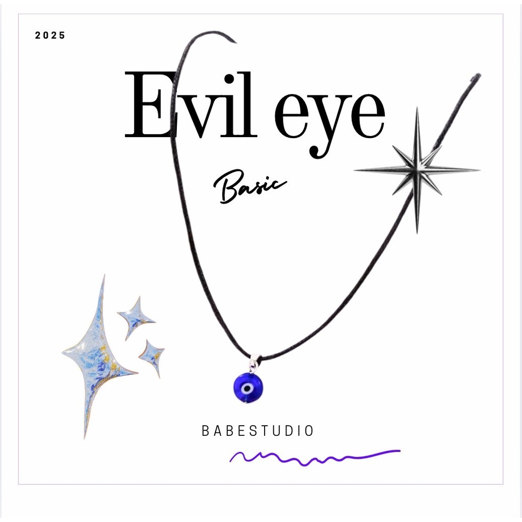 basic evil eye pendant necklace สร้อยคอ มินิมอล สายมู s1 | Shopee Thailand
