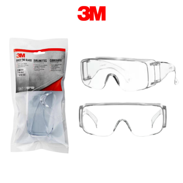 3M Safety Eyewear แว่นนิรภัยครอบแว่นสายตา เลนส์ใส UV Protection 99.9% ...