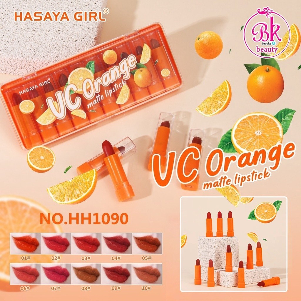HASAYA ลิป ส้ม วิตามิน ลิปสติก ลิปแมทต์ เซตลิป 10 สี ลิปแมท ลิปเนื้อแมท ...