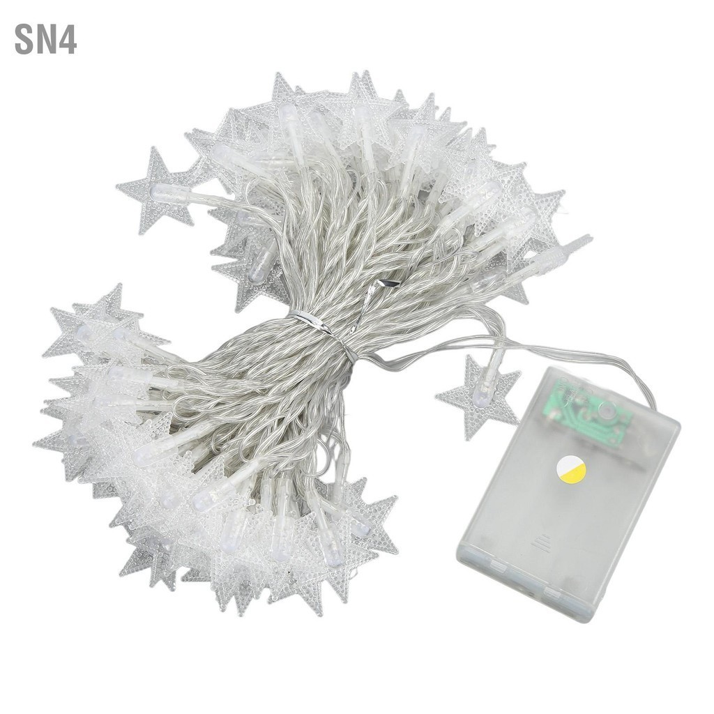 SN4 ไฟสตริงดาว 3 ถึง 4.5V กันน้ำ 10 เมตรแบตเตอรี่ขับเคลื่อนไฟ LED String 2 โหมด ไฟสำหรับกลางแจ้ง ...