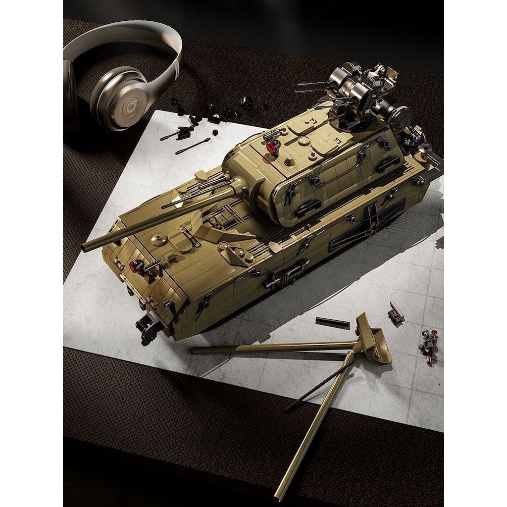 Mybrickstore 3339PCS MOC ขนาดใหญ่สีเขียว Panzer VIII Maus Heavy ถังรูป ...