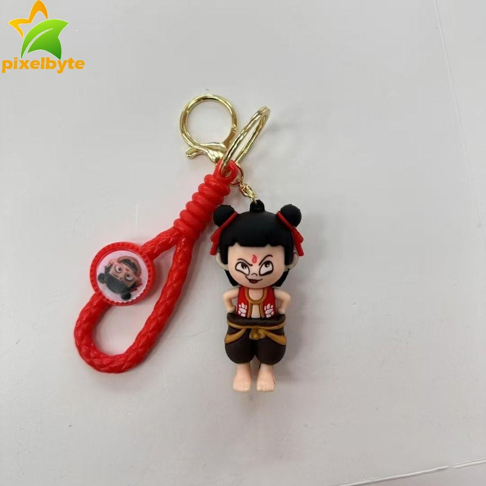 Pixelbyte Nezha 2 พวงกุญแจตุ๊กตา,จีนตํานานอะนิเมะภาพยนตร์ Nezha 2 Key แหวน,น่ารักกระเป๋าแขวน ...