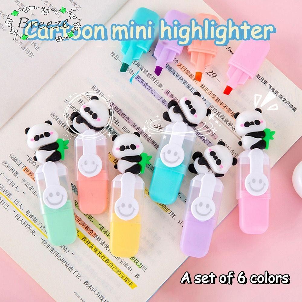 Breeze 6 ชิ้น Highlighter, Capybara Graffiti DIY Marker ปากกา, Mini ...