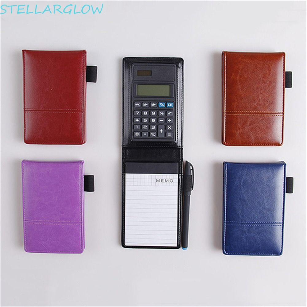 โน๊ตบุ๊ค STELLARG พร้อมเครื่องคิดเลข, หนัง PU บันทึกประจําวันกระเป๋า ...