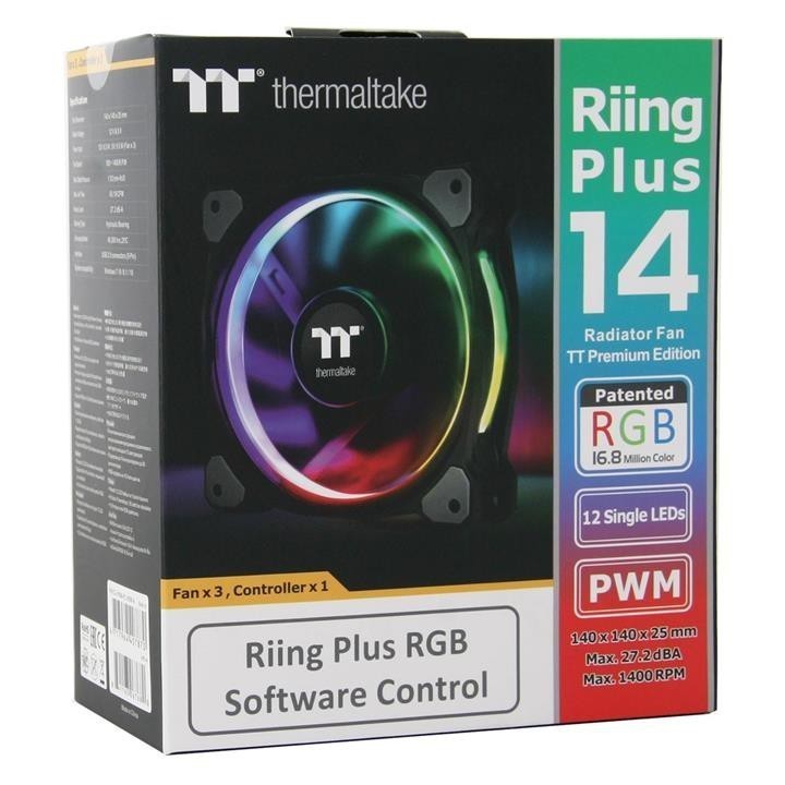 Thermaltake Riing Plus 14 RGB Radiator Fan TT Premium Edition (3 Fan ...
