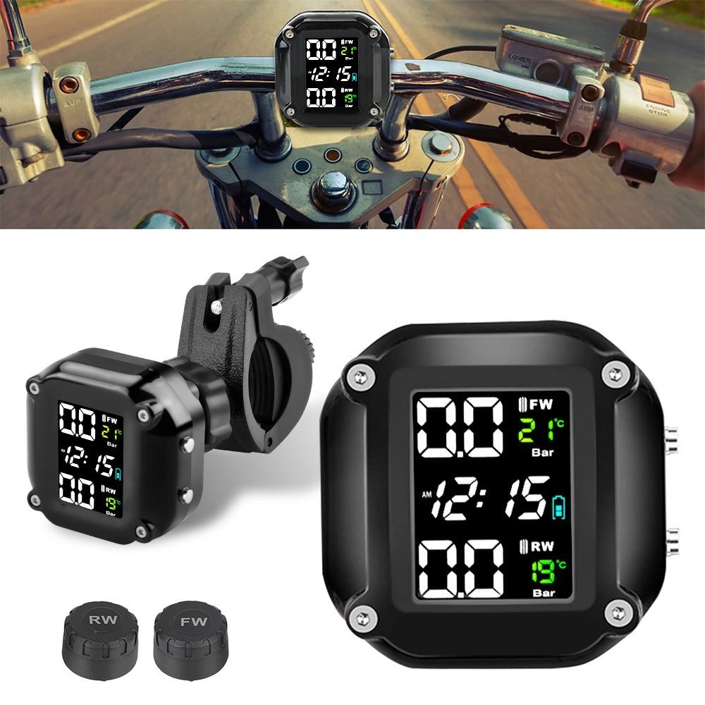 รถจักรยานยนต์ TPMS วัดลมยางรถยนต์ วัดลมยาง เกจวัดแรงดันลม พร้อมเซนเซอร์ ...
