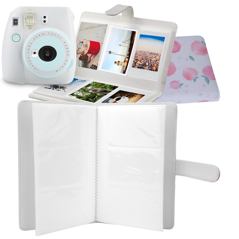 Voluxe อัลบั้มภาพหนัง PU Instax Mini Book รูปแบบพีช 96 กระเป๋าสําหรับ ...