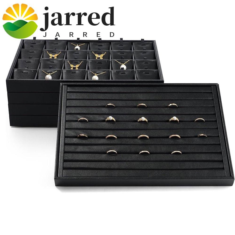 Jarred ถาดแสดงเครื่องประดับ, Stackable Black PU หนังเครื่องประดับพาเลท,อเนกประสงค์หลายช่อง ...