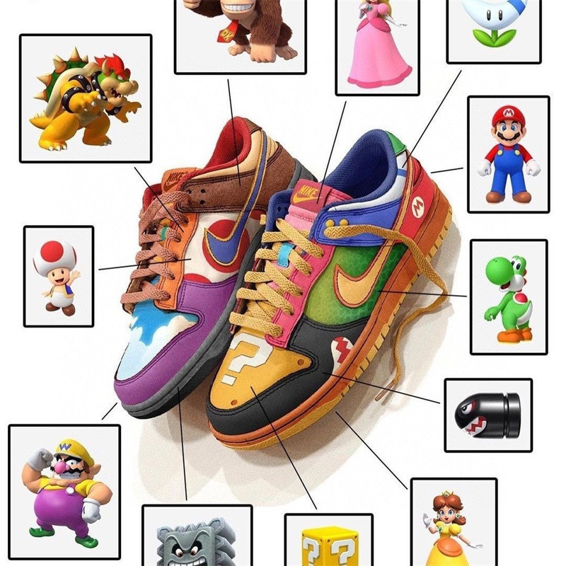 ของสินค้าเฉพาะ Nk Mario SB Zoom Dunk ของเล่นไฟฟ้าต่ำ ธีมวิดีโอเกม ...