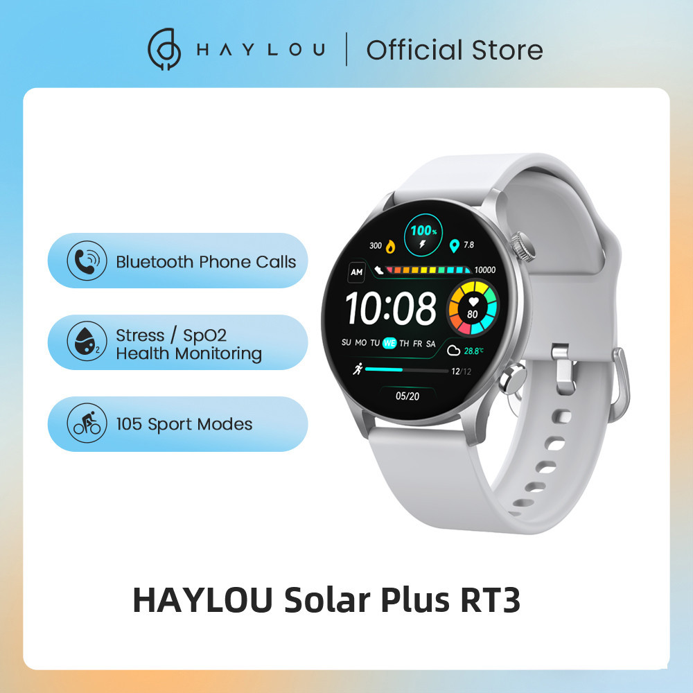 Haylou Solar Plus RT3 นาฬิกาข้อมือสมาร์ทวอทช์ หน้าจอ AMOLED 1.43 นิ้ว 466*466 พิกเซล IP68 เชื่อม ...
