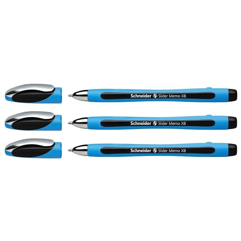 Schneider Slider Memo XB Extra Bold 3-Pack Ballpoint Pen, Black Ink ...