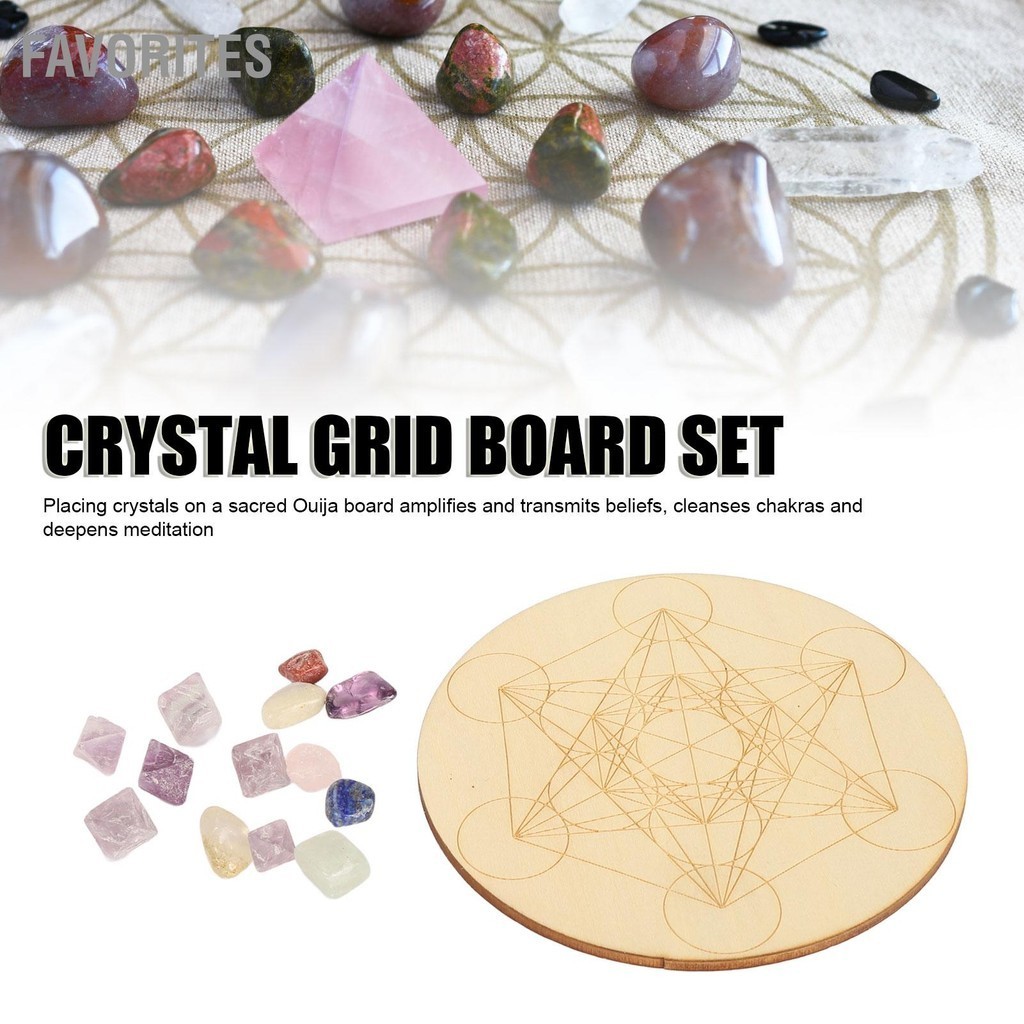 Favorites Healing Crystal Grid Board ชุดคริสตัลตารางทำนายบอร์ด Chakras ...
