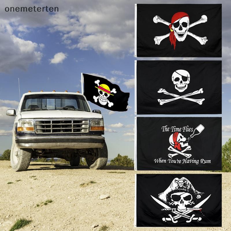 Rten One Piece ธง Skull Crossbones ธงโจรสลัด Jolly Roger Double Broken ...
