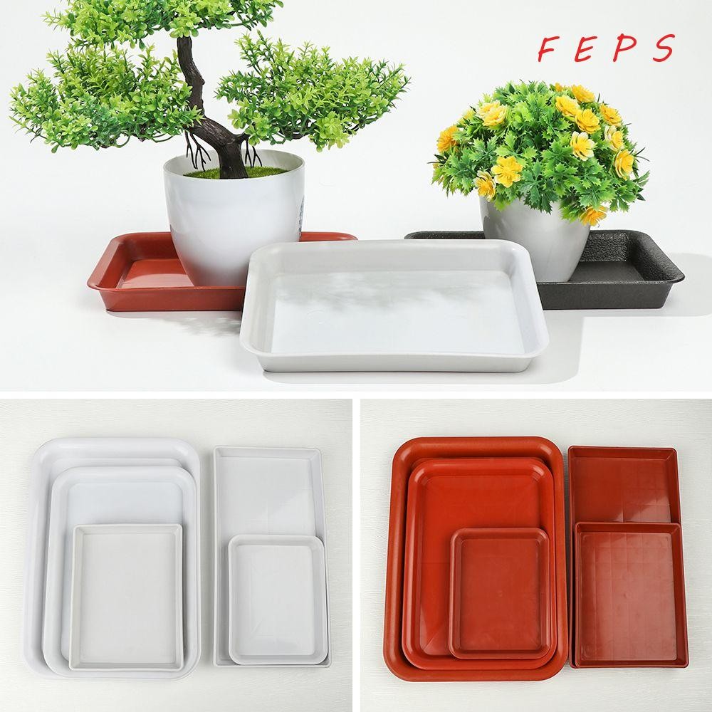 Feps 1 ชิ้นจานรองพืชพลาสติกสี่เหลี่ยมผืนผ้าทนทานในร่มกลางแจ้ง | Shopee Thailand