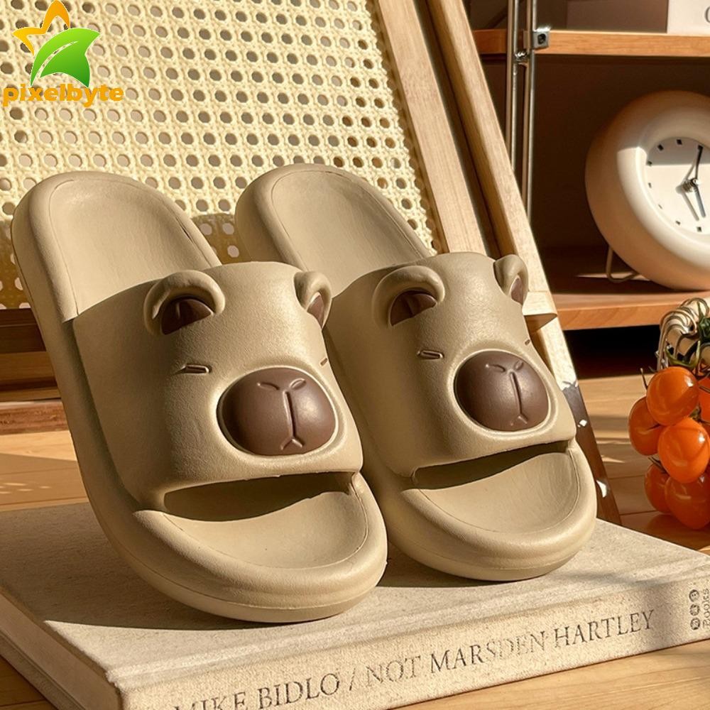 Pixelbyte รองเท้าแตะในร่ม, รองเท้าแตะ Capybara หนานุ่ม, การ์ตูนน่ารักหนา EVA รองเท้าแตะพื้นหนา ...