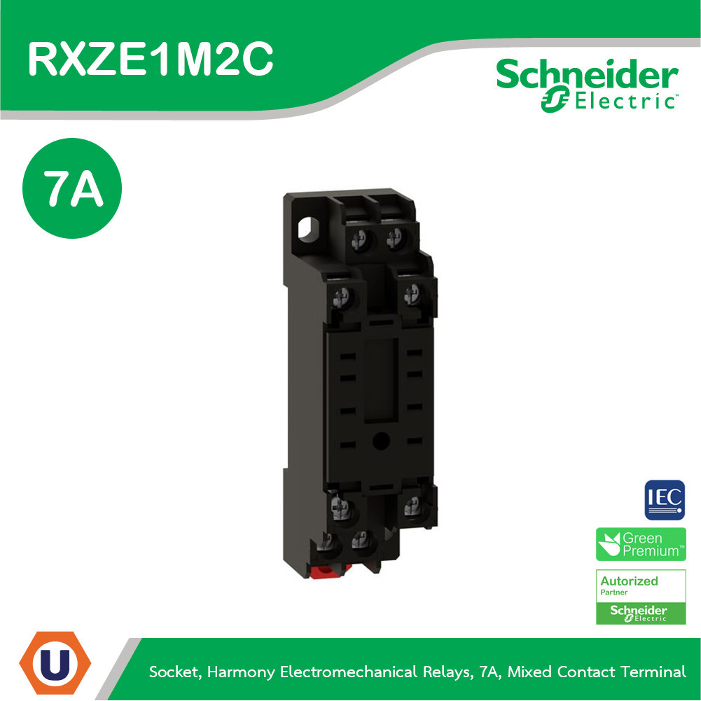 Schneider RXZE1M2C ขาเสียบสำหรับรุ่น 2คอนแทค Socket RXZ - mixed contact - 7 A - 250 V - screw ...