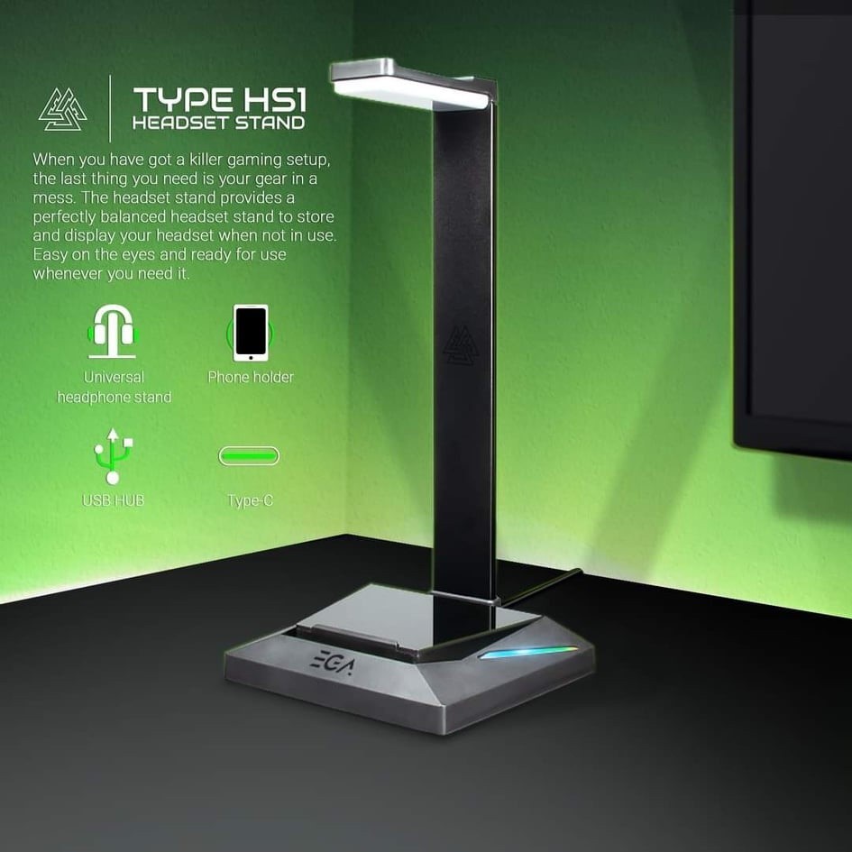 HEADSET STAND EGA TYPE HS1 (BLACK) ประกัน 2Y แท่นวางหูฟัง ที่ตั้งหูฟัง ...