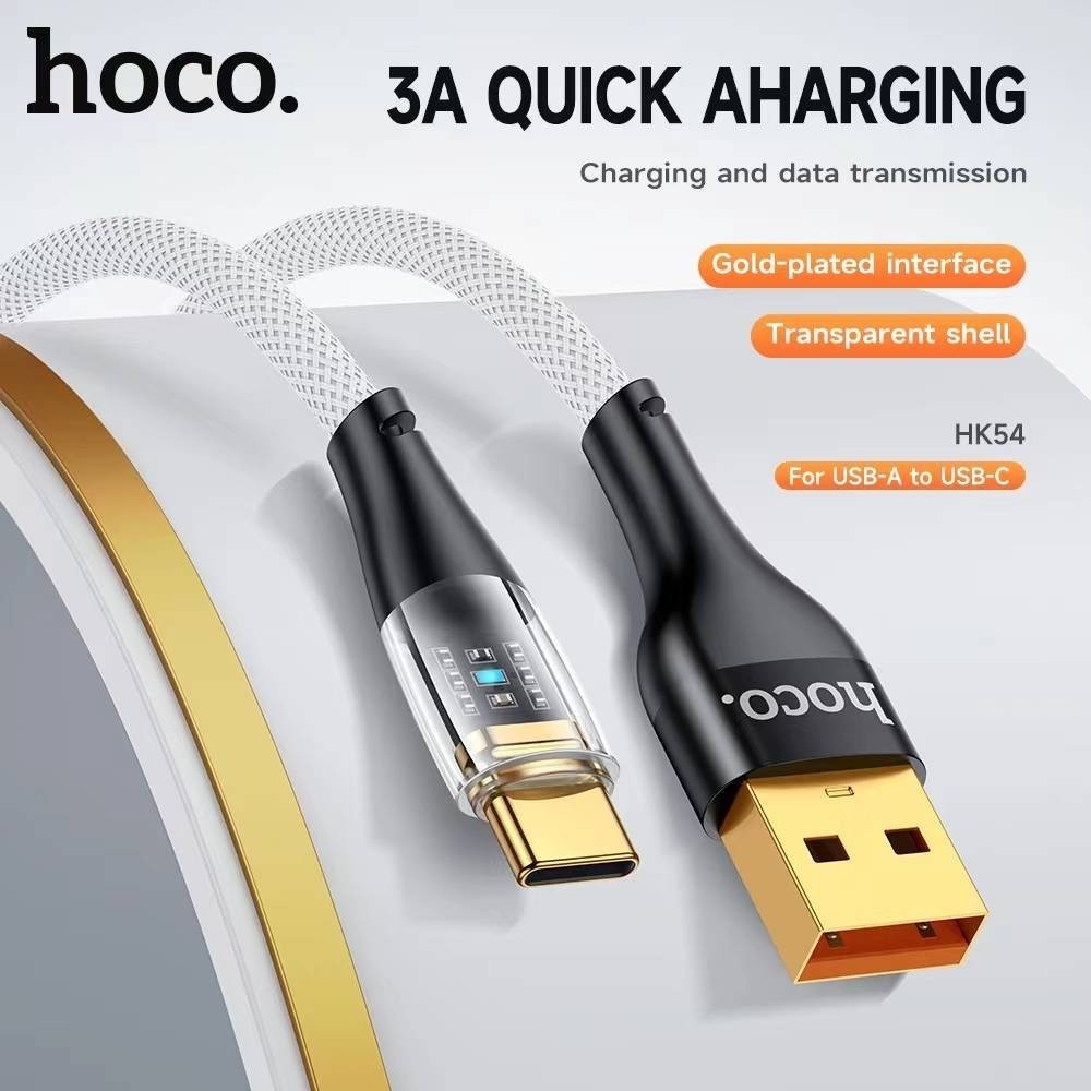 Hoco HK54 สายชาร์จ โปร่งใสเห็นแผงวงจร มีไฟ LED บอกสถานะ สำหรับ iOS ...