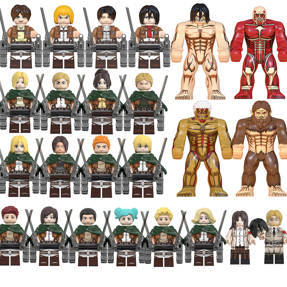 ของเล่นตัวต่อฟิกเกอร์ Attack on Titan Alan Yeager Levi Ackerman ขนาด ...