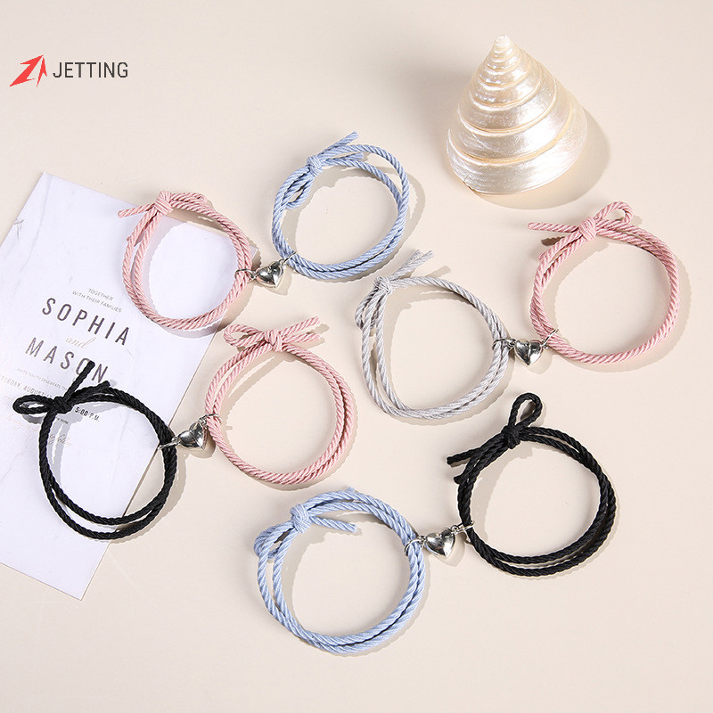 Jtth สร้อยข้อมือเชือกถัก แม่เหล็ก จี้รูปหัวใจ เรียบง่าย 1 คู่ | Shopee ...