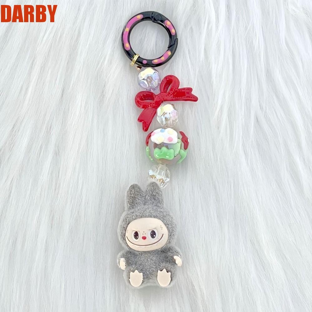 Darby Sit Down Labubu ตุ๊กตา, การ์ตูนกํามะหยี่ Flocking Labubu พวงกุญแจ ...