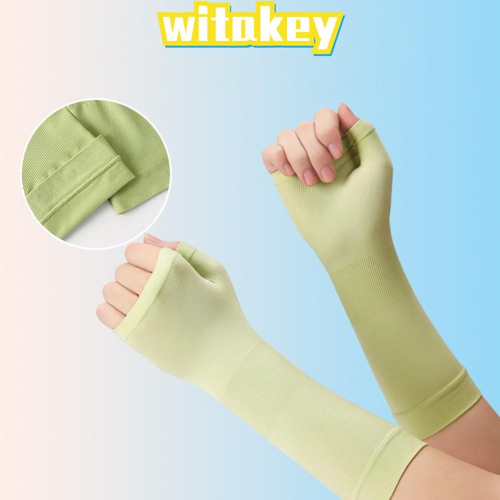 ถุงมือกันแดด WITAKEY, ถุงมือผ้าไหมน้ําแข็งหน้าจอสัมผัสสีทึบ, ถุงมือตกปลายืดหยุ่นบางเฉียบไร้นิ้ว ...