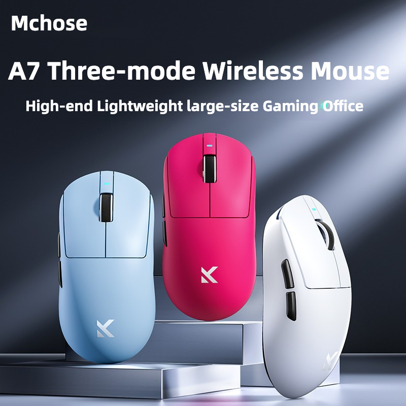 Mchose A7Pro A7 เมาส์ E-sports เกมสามโหมด 2.4g ไร้สายบลูทูธ PAW3395 คอมพิวเตอร์น้ําหนักเบา ...